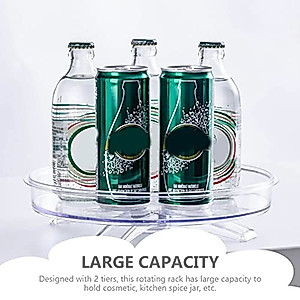 DOITOOL Kitchen Jar Holder Turntable Rack 2-Tier Rotating Cosmetics Organizer Makeup Storage Holder Kitchen Counter Cabinet Organizer Tray Seasoning Bottle Rack