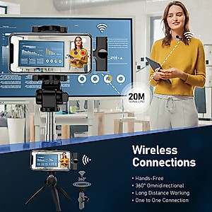 XSUID Wireless Lavalier Microphone,Upgraded (Plug-Play) Lapel Microphone for Type-C,Mini Wireless Mic with Noise Canceling Auto Sync for Youtubers Facebook TikTok Live Stream Vloggers (Type C)