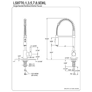 Kingston Brass LS8771DKL Kaiser Pre-Rinse Kitchen Faucet, 8 Inch in Spout Reach, Polished Chrome