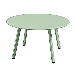 Nalupatio Patio Round Outdoor Coffee Table Side Table Round end Table Weather Resistant Steel Large/Normal Round End Table Outdoor Side Table for Balcony, Porch, Deck, Poolside Yard Garden