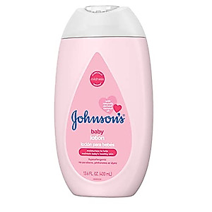 Johnson's Moisturizing Mild Pink Baby Lotion with Coconut Oil for Delicate Baby Skin, Paraben-, Phthalate- & Dye-Free, Hypoallergenic & Dermatologist-Tested, Baby Skin Care, 13.6 Fl. Oz