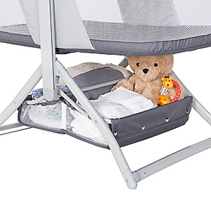 Baby Trend Quick-Fold 2-in-1 Rocking Bassinet, Shadow Stone Gray