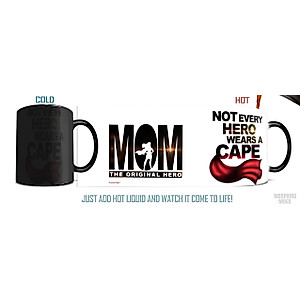 Mother's Day - Mom The Original Hero - Superhero - One 11 oz Morphing Mugs Color Changing Heat Sensitive Ceramic Mug – Image Revealed When HOT Liquid Is Added!