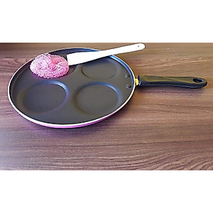 Sahishnu Online & Marketing Nonstick Uttapa Tawa, Uttapa Pan, Non-Stick 4 Cavity Mini Uthapam Tawa with Handle, Pancake Tawa