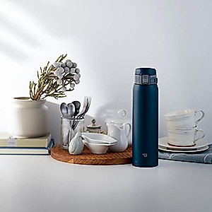 Zojirushi (ZOJIRUSHI) Water bottle direct drinking [One-touch open] Stainless mug 600ml Navy SM-SF60-AD