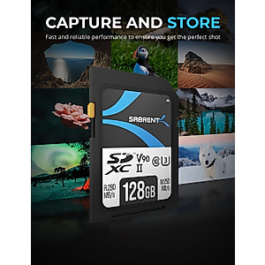 SABRENT Rocket v90 128GB SD UHS-II Memory Card R280MB/s W250MB/s (SD-TL90-128GB)