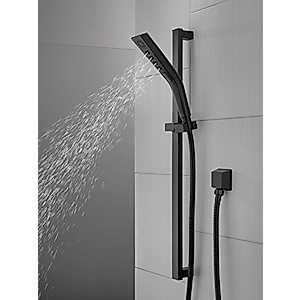 Delta Faucet 3-Spray H2Okinetic Slide Bar Hand Held Shower with Hose, Black Handheld Shower Head, Slide Bar Hand Shower, Handheld Shower, Detachable Shower Head, Matte Black 51799-BL