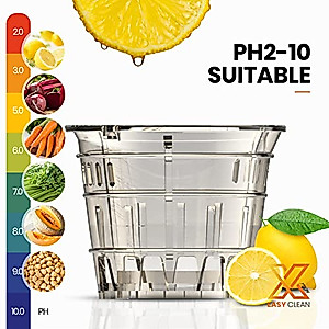 MIUI Slow Masticating Juicer Machines - Slow Juicer Cold Press with Big Wide Chute, Easy to Clean Suitable for Celery Fruit Vegetable, Mini Fully Automatic Slow Juciers Maker (White)