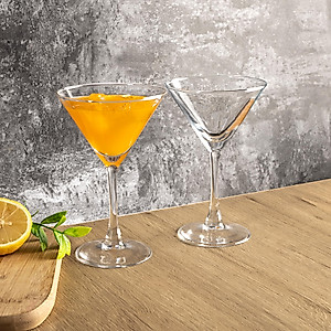 YANGNAY Martini Glasses Set of 7, 6 oz Reusable Cocktail Glasses with Stem, Perfect for Parties Margarita, Gimlet, Cosmopolitan, Dishwasher Safe