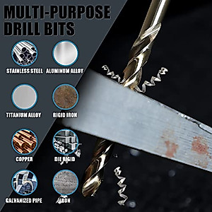 1mm Cobalt Drill Bit Set, M35 Twist HSS Drill Bits Straight Shank, 1mm High Speed Steel Drill Bits for Drilling in Hard Metal, Stainless Steel, Cast Iron