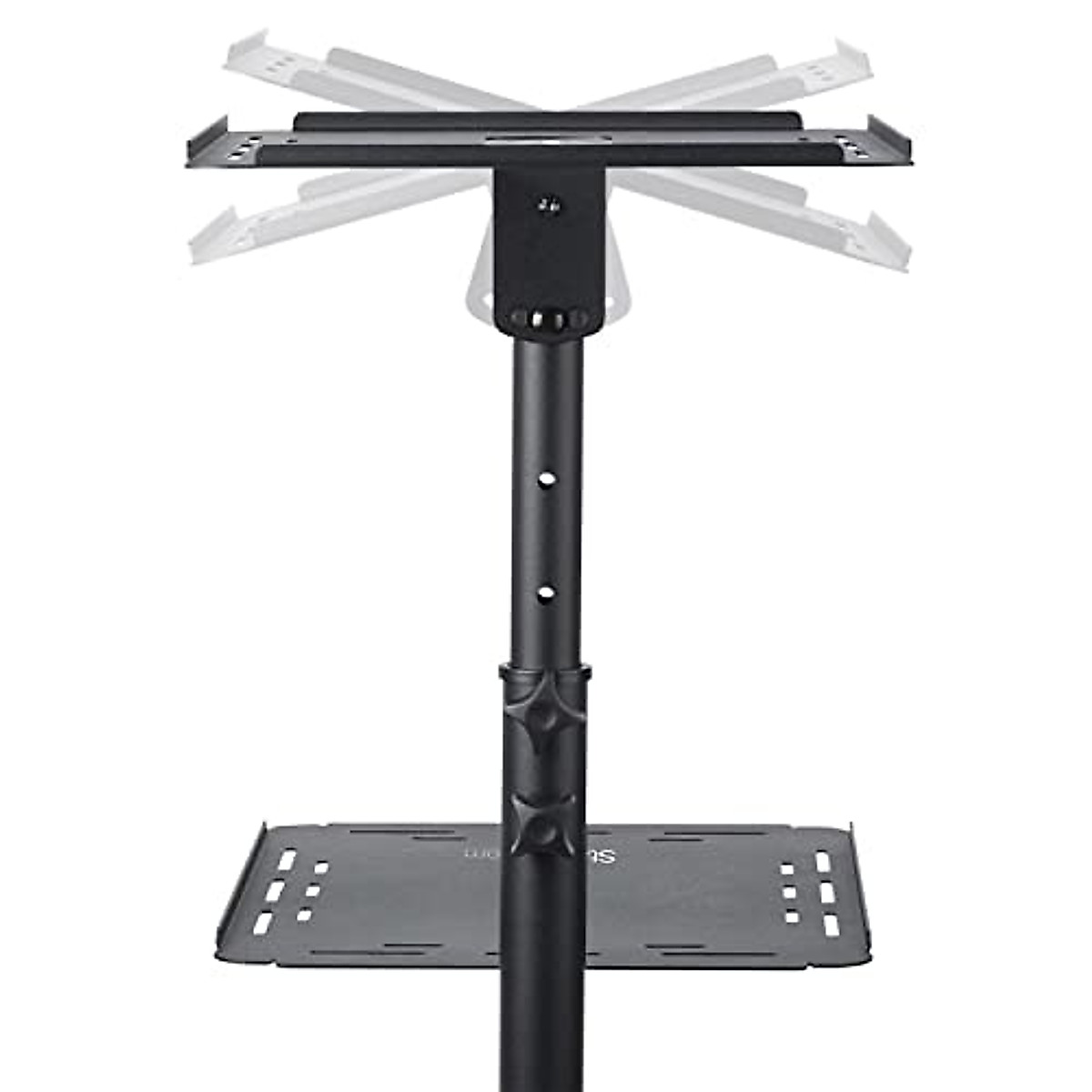 StarTech.com Mobile Projector and Laptop Stand/Cart - Heavy Duty Portable Projector Stand (2 Shelves, hold 22lb/10kg each) - Height Adjustable Rolling Presentation Cart w/Lockable Wheels (ADJPROJCART)