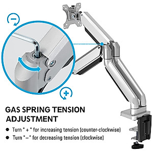 MOUNTUP Dual Monitor Desk Mount, Die-Cast Aluminum Fully Adjustable Double Monitor Arm with Gas Spring, Computer Monitor Stand Fits 2 Screen 17 to 32 inch - Each Arm Holds up to 17.6LBS, MU0024