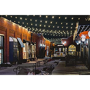 SFEG G40 String Lights - 5W Warm Incandescent Shatterproof Glass Bulbs, 18-Gauge Wire - Dimmable Globe String Lights for Backyard, Patio, Porch, Garden - Decorative Outdoor Hanging Lights - 50ft