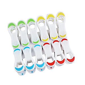 KOMBIUDA 12pcs Clothes Pin Clothes Line Clip Clothesline Clips Blinds Wand Clothespins Non Slip