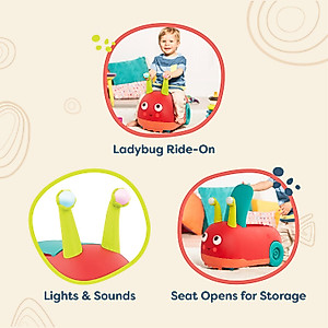 B. toys- Ladybuggy- Ride-On Toy with Lights & Sounds– Ladybug Ride On- Ergonomic Seat – 1 Year +