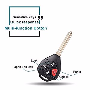 SELEAD Flip Key Fob 4 Buttons Keyless Entry Remote fit for 2006-2015 for Scion FR-S for Subaru BRZ for Toyota Avalon Camry Corolla RAV4 Antitheft Keyless Entry Systems HYQ12BBY 2pcs US Stock