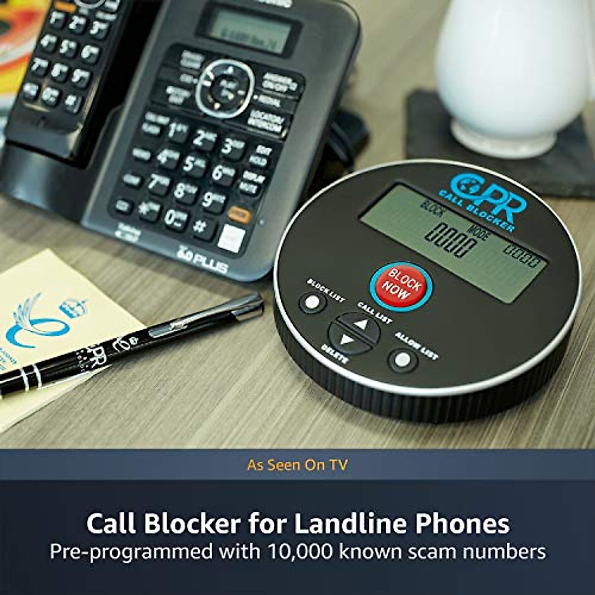 CPR V10000 - Landline Phone Call Blocker with Dual Mode Protection. Pre-Loaded with 10,000 Known Robocall Scam Numbers - Block a Further 2,000 Numbers at a Touch of a Button