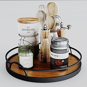 Lazy Susan Organizer - 10'' Wooden Lazy Susan for Table Top - Lazy Susan Turntable for Cabinet - Kitchen Countertop Organizer - Condiment Organizer - Small Lazy Susan for Dining Table