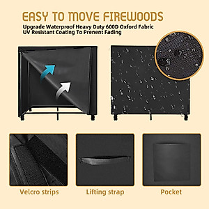 YuAnWe 4 FT Firewood Rack Outdoor with Cover, Heavy Duty Firewood Holder with High Load Capacity, Weather-Resistance, Log Racks Outdoor for Firewood Storage Inside