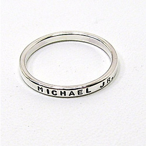 Personalized Sterling Silver Ring, Stacking Rings - 2.4 mm wide