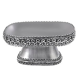 Avanti Linens Braided Medallion Silver and Grey Resin Soap Dish