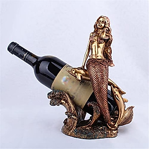 DOUBA Tabletop Wine Rack Wine Bottle Rack for countertop, Elegant Mermaid Figurine Kitchen Decoration Wine Rack