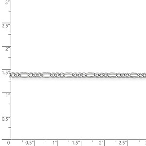 Sonia Jewels 14k White Gold Figaro Chain Necklace - with Secure Lobster Lock Clasp 20" (Width = 2mm)