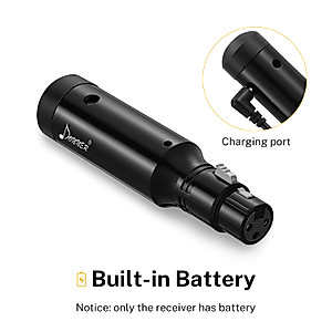 Donner Wireless DMX512 DJ 2.4G DMX Wireless Controller 3 Receivers with Built-in Battery & Light Dome & 1 Transmitter Stage Lighting Control for LED Stage Disco Party Bar Lighting 4pcs Black