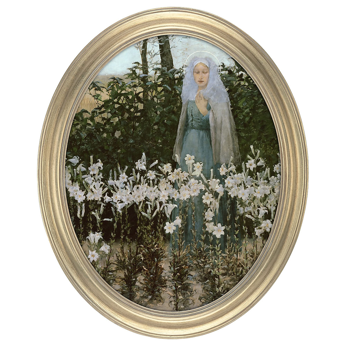 Stein Design Oval Frames - Hand-Finished Open-Back Oval Frames for Canvas, Does not Include Glass or Backing - [Champagne Silver - 11"x14"]