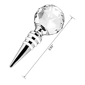 Crystal Wine Stoppers, YINUO Wedding Gift Diamond Wine Saver Wine Bottle Stopper with Gift Box - Crystal Clear