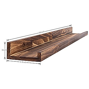 MBYD 36 Inch Floating Shelves for Wall Set of 3, Wall Mount Carbonized Black Picture Ledge Nursery Bookshelf for Bedroom, Living Room, Office, Kitchen, Set of 3 Same Dimensions