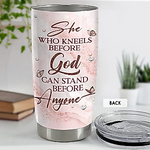 SANDJEST Black Queen Tumbler Faith Black Women Bible 20oz Tumblers with Lid Gift for African American Afro Black Girl Encouragement Birthday Women Day