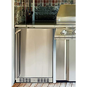 Brama Outdoor Refrigerator Built-In or Freestanding with Automatic Defrost, LED Display and Control Panel