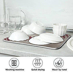 Baseball Heat Resistant Drying Mat 16 x 18 Dish Drying Mat Dish Drain Mat for Kitchen Counter Dish Drainer Mat for Kitchen Counter