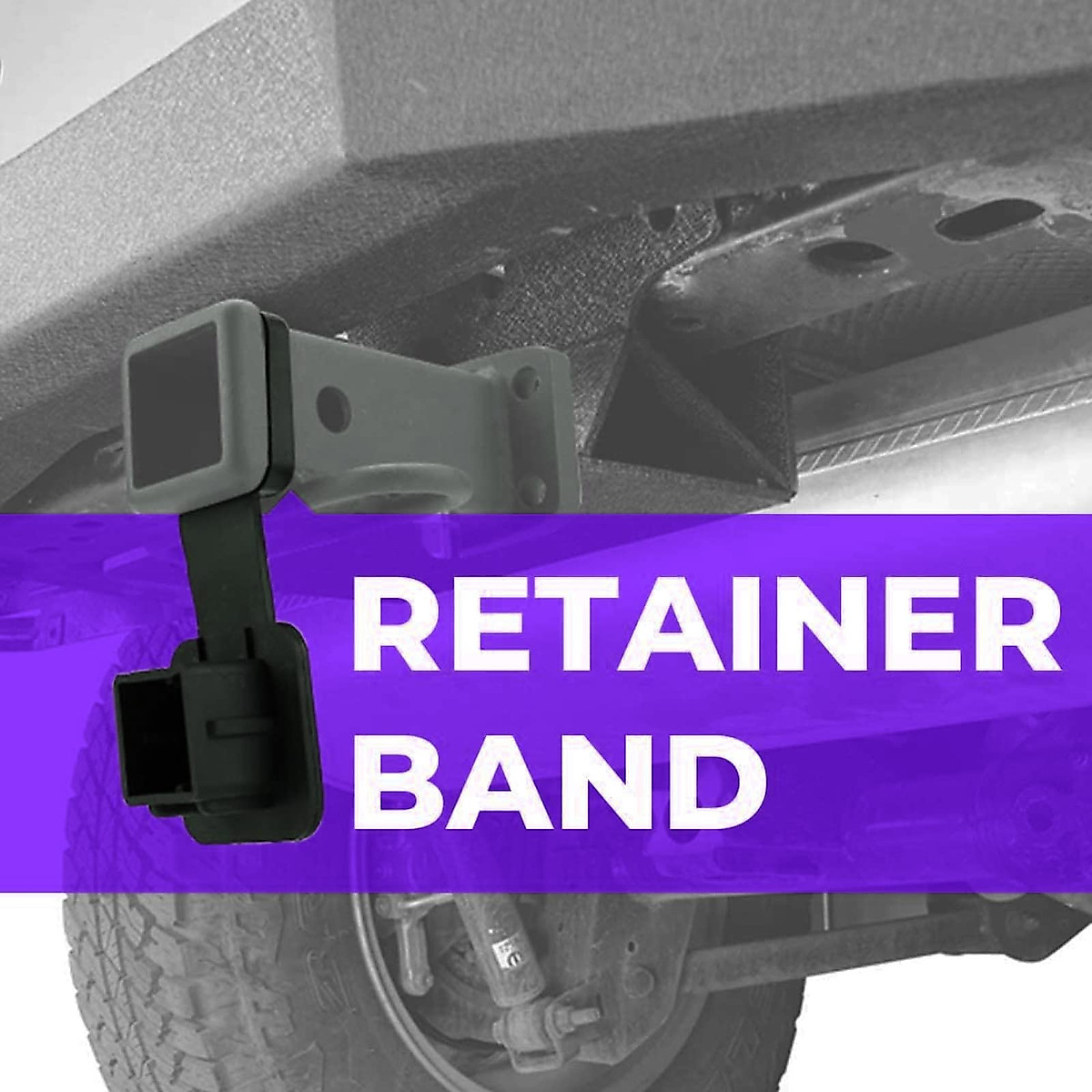 Jawmoy 1 PC Car Trailer Cover, 2 Inch American Traction Cover, Square Mouth Plug Protection Cover, Car Trailer Hitch Cover (Black)