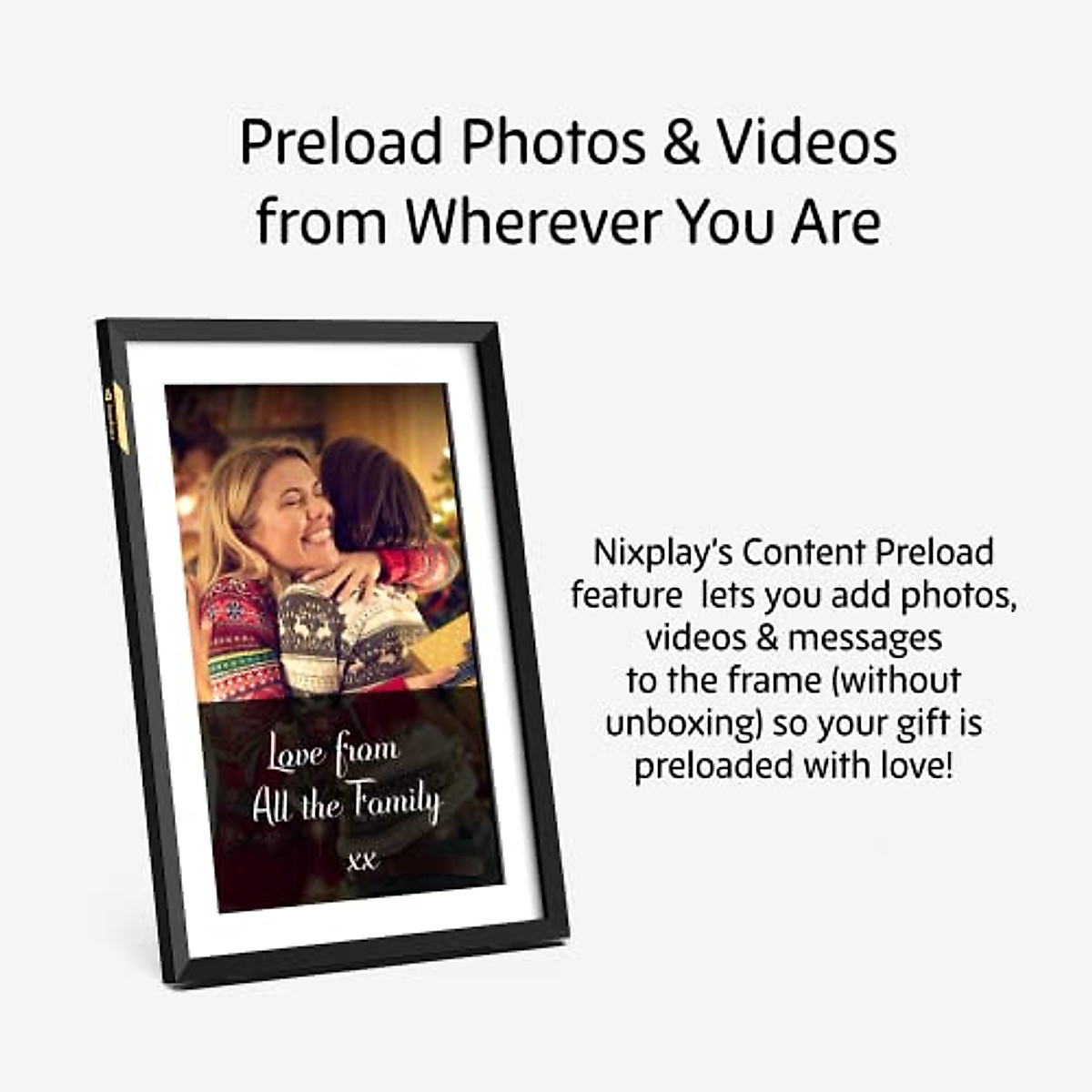 Nixplay 10.1 inch Touch Screen Smart Digital Picture Frame with WiFi (W10P) - Black Classic Matte - Unlimited Cloud Photo Storage - Share Photos and Videos Instantly via Email or App - Preload Content