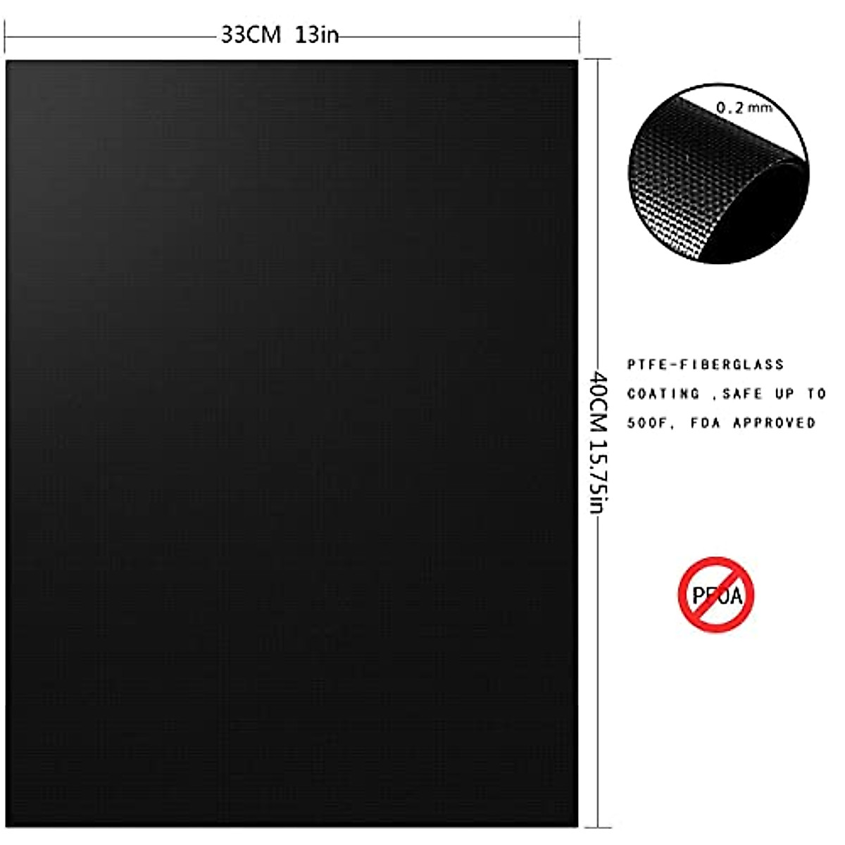 DRPORONYN Grill Mat , Set of 5 Non-Stick BBQ Grill Mats Grilling mat for Outdoor Grill ,Heavy Duty, Reusable, Easy to Clean , Works on Gas Charcoal and Electric BBQ ,15.75x13 inch - Black