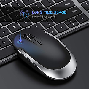 TechGround Rechargeable Wireless Keyboard Mouse, 2.4GHz Ultra Slim Compact Wireless Keyboard Mouse Combo for Laptop, Desktop, Windows