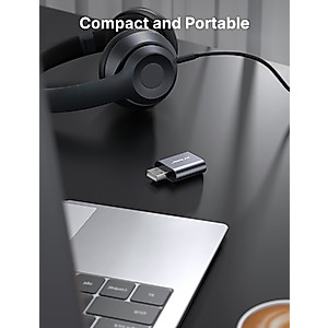 USB Audio Adapter, JSAUX USB to Audio Jack Sound Card Adapter with 3.5mm TRRS Headphone and Microphone External USB Sound Card Compatible with Laptop, Desktops, Windows, MAC, Linux, PC, PS5, PS4