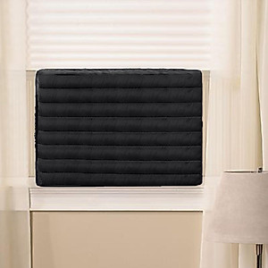 ALMOXVYE Indoor Air Conditioner Cover, AC Unit Covers for Inside, AC Cover for Inside Window Unit 17 x 13 x 3.5 inch ( L x H x D ), Black