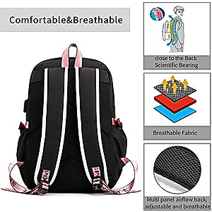 RAIOAJDO 3PCS Teen Adult Backpack Large Capacity Light Backpack Laptop Bag Multi-function Backpack with USB Charging Port