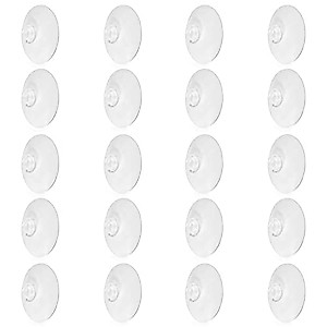 Piutouyar 20PCS 1.6 Inch / 4cm Clear Suction Cups Without Hook Small Clear Plastic Suction Cup for Home Decoration