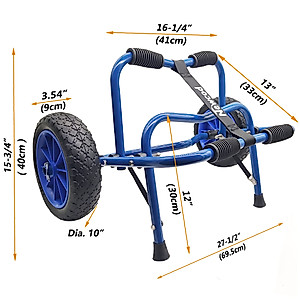 Newcod Kayak Cart, Kayak Dolly with 10" Airless Tire for Carrying Kayak Canoe SUP Paddle Board
