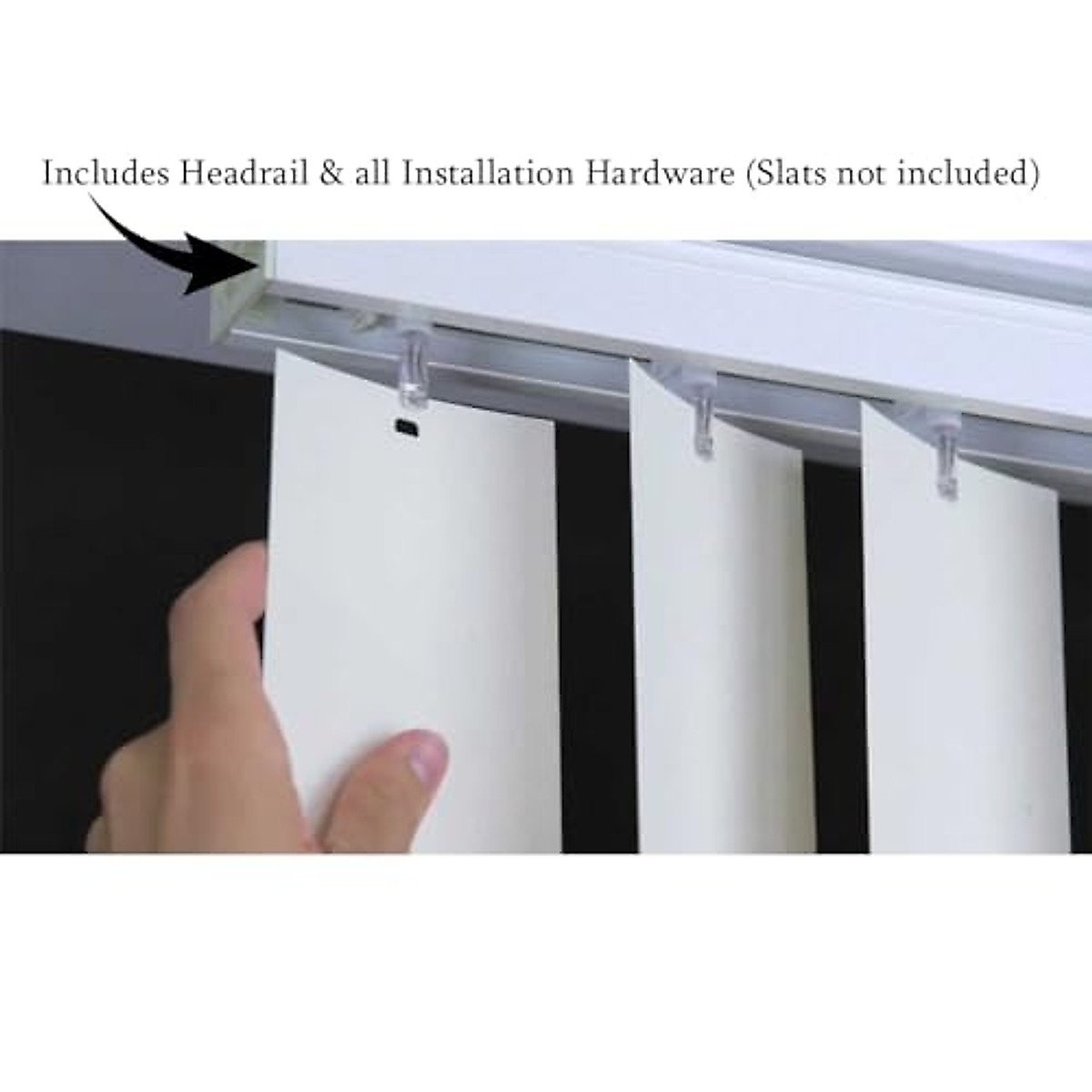 Vertical Blinds Replacement Headrail Track Custom Made to Your Size, Stack, and Control Type - Complete with Brackets and Hardware (64.5 inches)