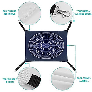 Black Star Constellation Disk Pet Hammock Bed Guinea Pig Cage Hammock Small Animal Hanging Bed for Ferret, Chinchilla, Puppy and Other Small Animals