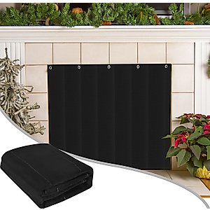 39 x 32 Inch Fireplace Blocker Blanket- Self-Adhesive Fireplace Draft Stoppers for Save Energy- Fireplace Cover with Hook and Loop Tapes Stops Overnight Heat Loss