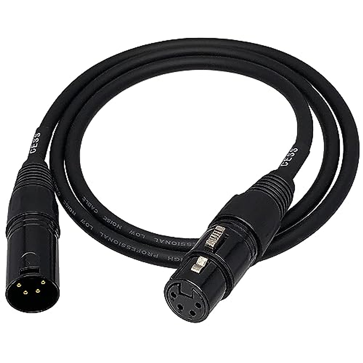 CESS-193-3fx1 Balanced 4-Pin XLR Male to 4-Pin XLR Female Extension Cable, Headphone Audio Extension Cable (3 Feet, 1-Pack)