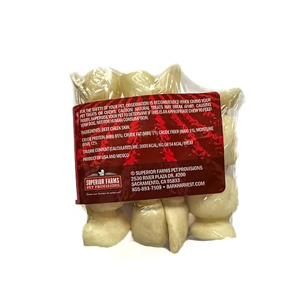 Superior Farms Pet Provisions Hydeout All-Natural Mini Cheek Rolls for Small Dogs, Natural Flavor, 3 Pack, 4.2oz / 120g