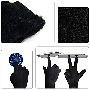Winter Hats Scarf for Men with Touchscreen Gloves Warm Men's Scaves and Beanie Hat Themal Gloves Set