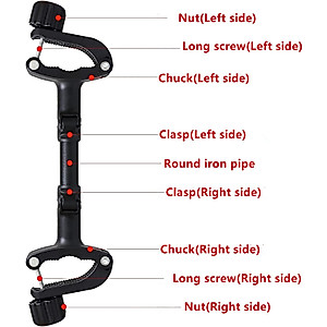 3 Pcs Twin Stroller Connector Side by Side, Universal Stable Baby Stroller Pushchair Connectors, Detachable Adjustable 2 in1 Twin Dual Stroller Connector for Two Strollers Connection ﻿